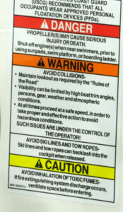 Propeller Warning Labels Seen at the 2012 Tulsa Boat Show